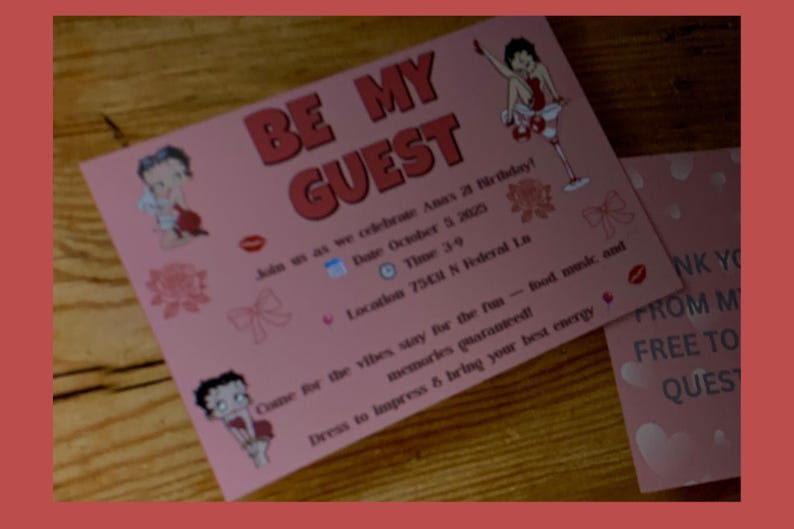 Betty Boop Birthday Invitation / Glam Party Invite - Etsy