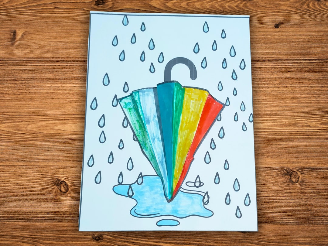 3D Umbrella Craft for Kids | Rainy Day Paper Craft | Cut, Fold & Glue ...