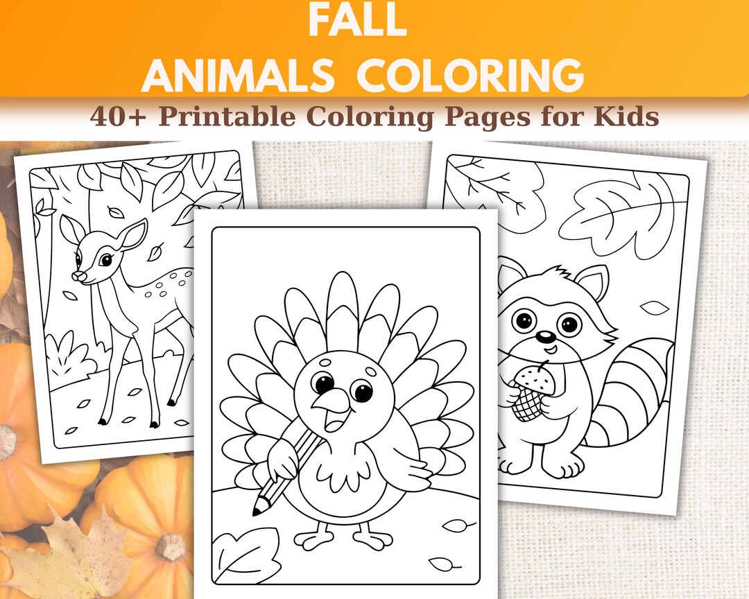 Fall Animal Coloring Book | Printable Autumn Coloring Pages for Kids ...