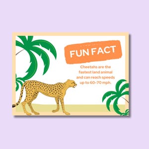 50 Animal Fun Fact Cards for Kids – Printable Lunchbox Notes ...
