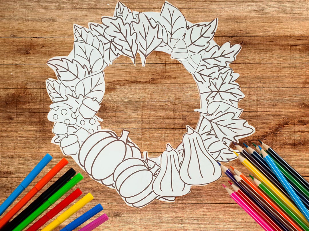 Fall Leaf Wreath Craft for Kids | 3D Autumn Cut & Glue | Classroom Fall ...