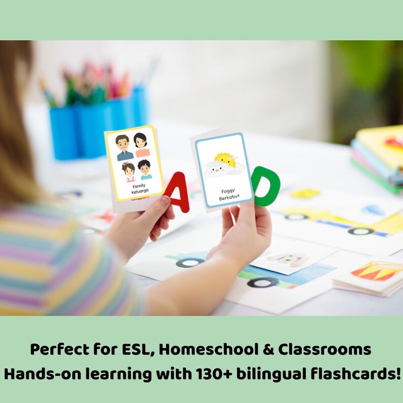 Bilingual Flashcards – English & Malay Vocabulary for Kids | 9 Thematic ...