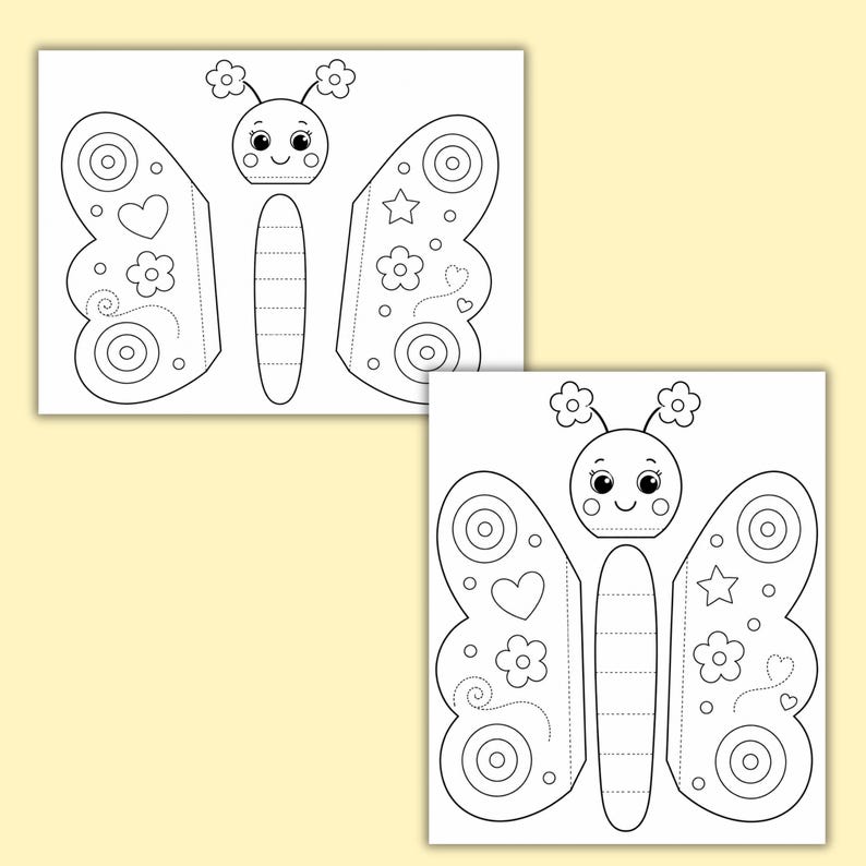 3D Butterfly Craft for Kids | Cut and Paste Activity | Printable ...