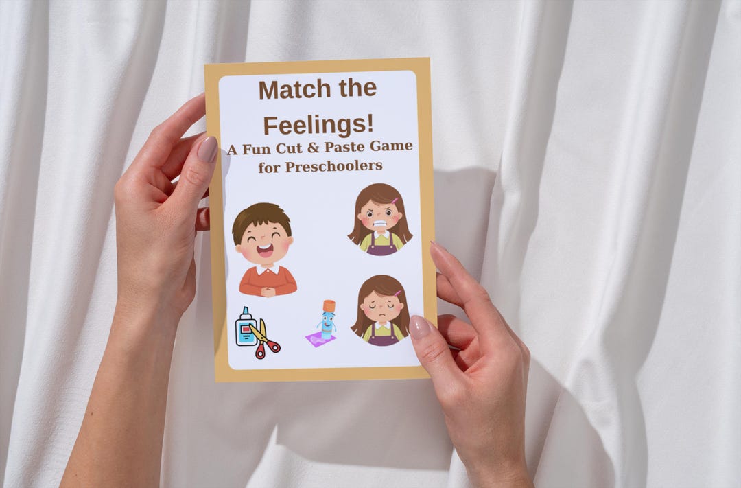 Cut and Paste Feelings Activity for Preschool | SEL Printable Game for ...