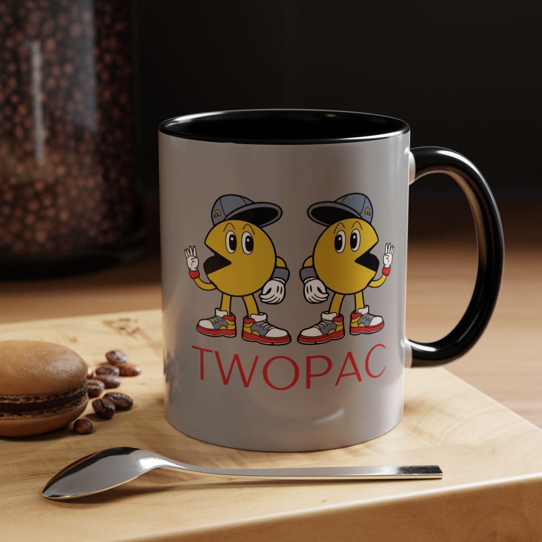 Retro Pac-man Twin Brother Rap Duo Coffee Mug | Funny 80s Gaming Mug ...