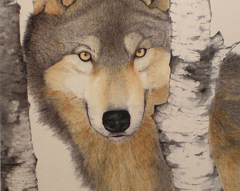 Wolf Greeting Card | Etsy