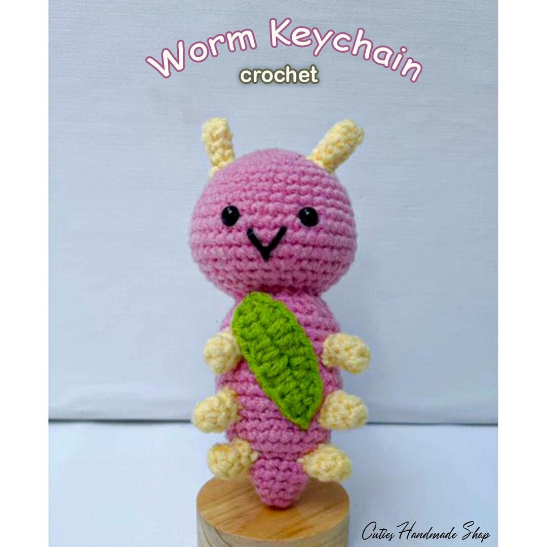 Crochet Worm, Cute Crochet Worm Keychain, Worm Crochet Keychain, Worm ...