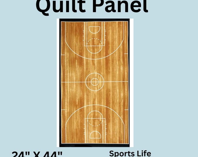 Sports Life Basketball Court Fabric Panel by Robert Kaufman Basketball ...