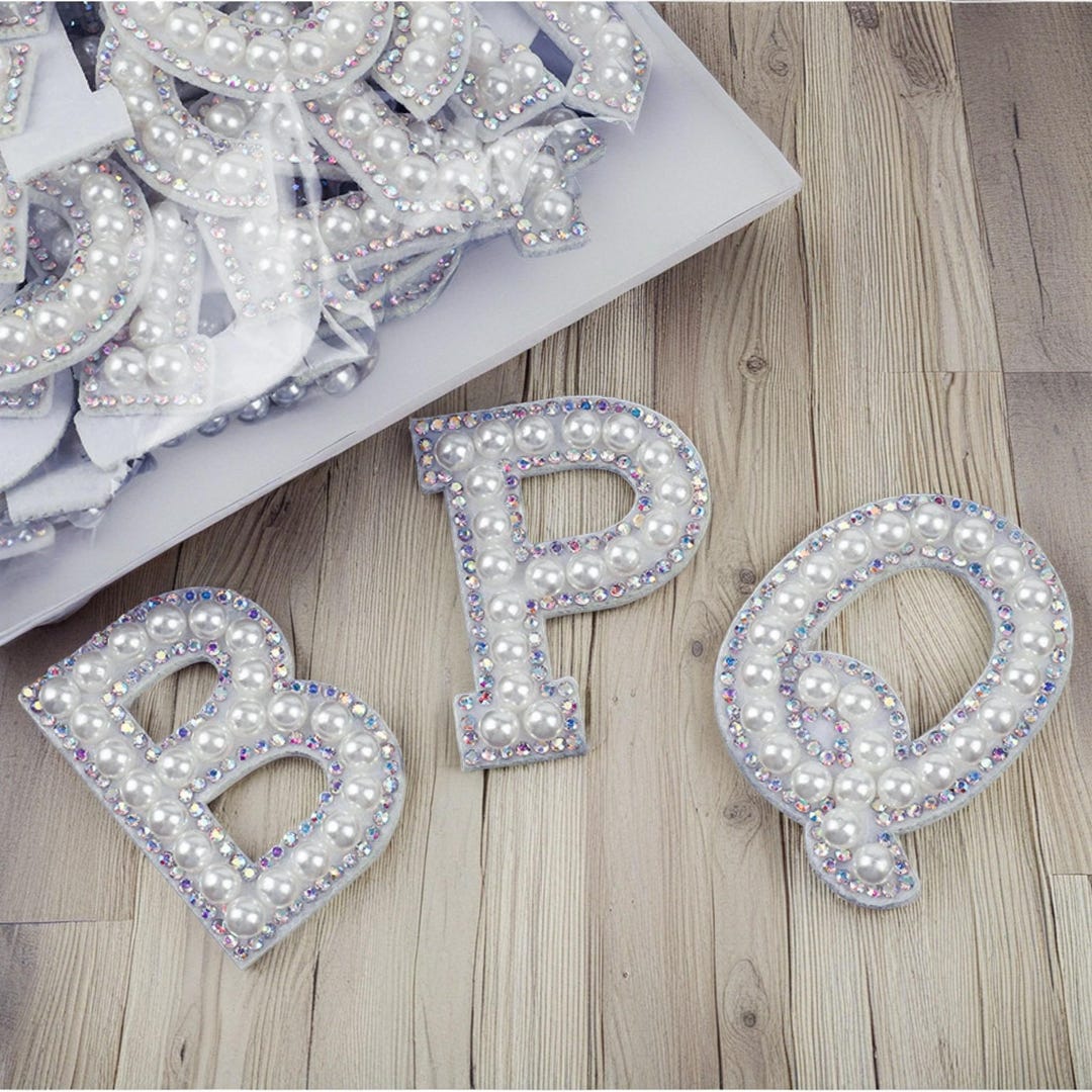 Pearl Alphabet Iron-on Patches, Decoration Diy Crafts Letter, 1 Pcs A-Z ...