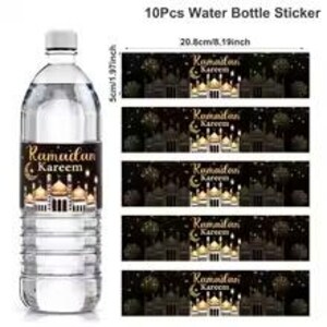 10pcs Ramadan Water Bottle Sticker Eid Mubarak Bottle Labels 2025 ...