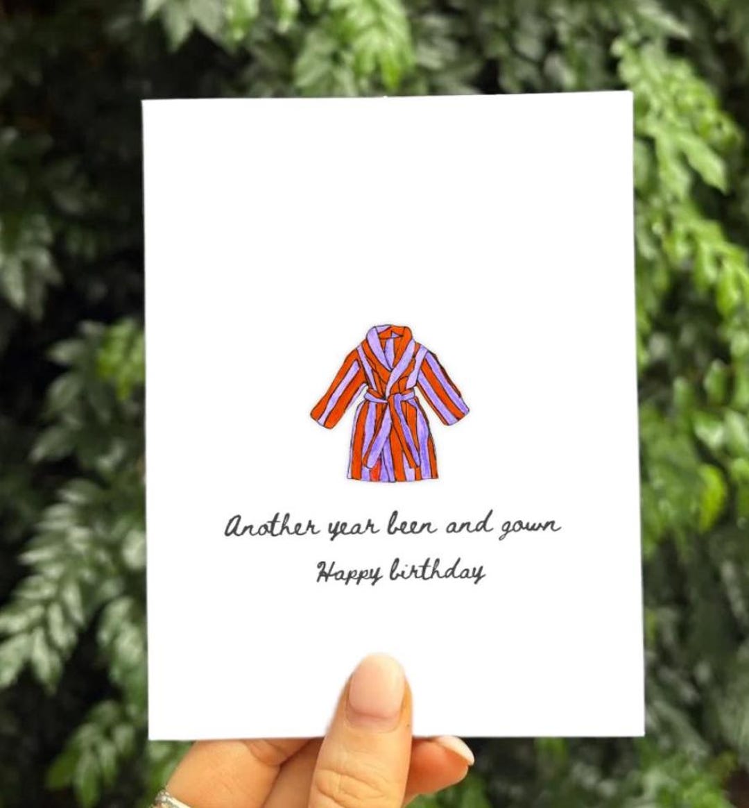 Funny Birthday Card: Dressing Gown Pun - Humorous Greeting Card - Etsy