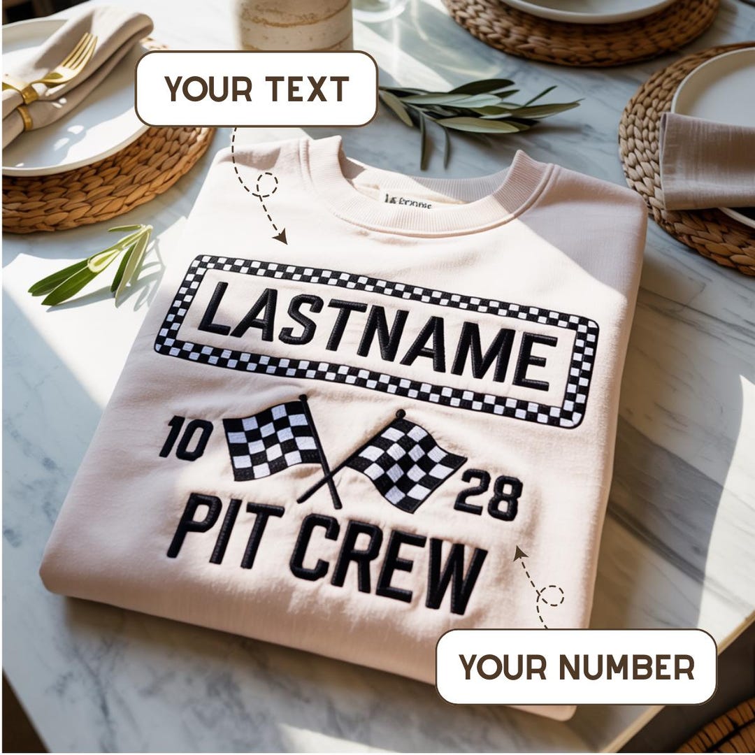 Custom Pit Crew Racing Shirt – Personalized Embroidered Sweatshirt ...