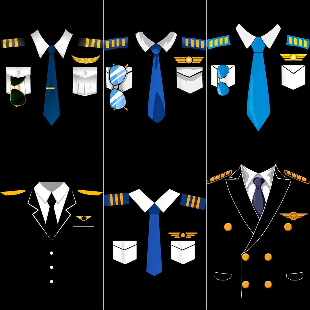 Pilot Uniform Costume PNG Designs – Airplane Aviation Flying Airline ...