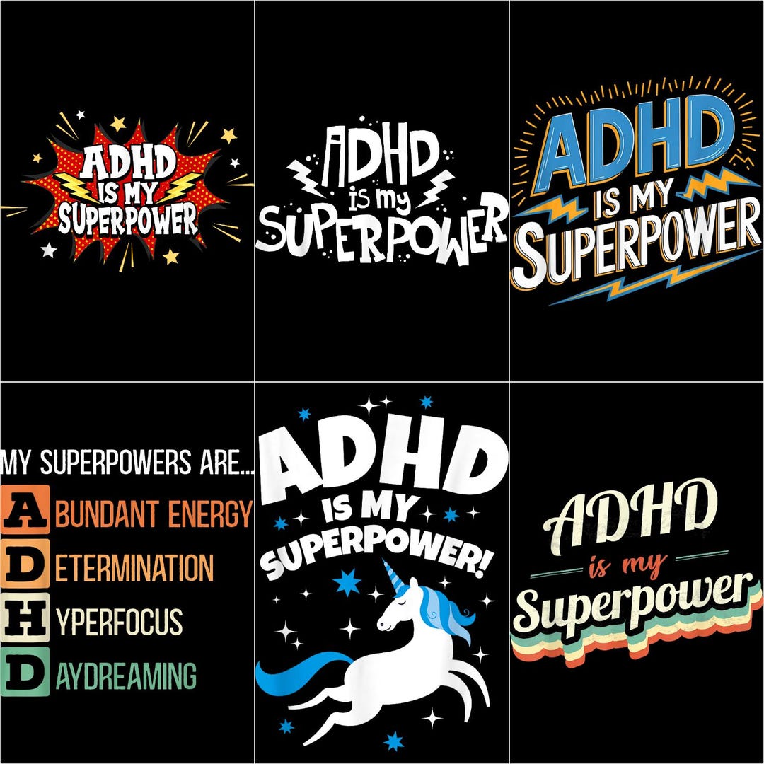 ADHD is My Superpower PNG – Colorful ADHD Awareness Quotes Digital ...