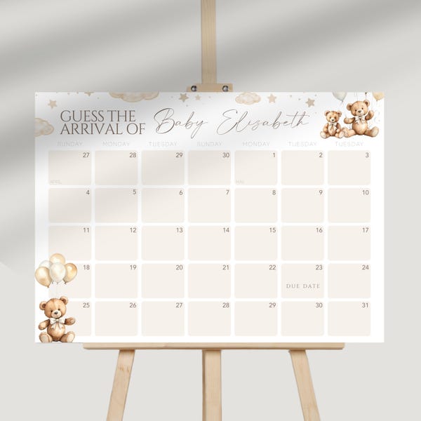 Bear Calendar - Etsy