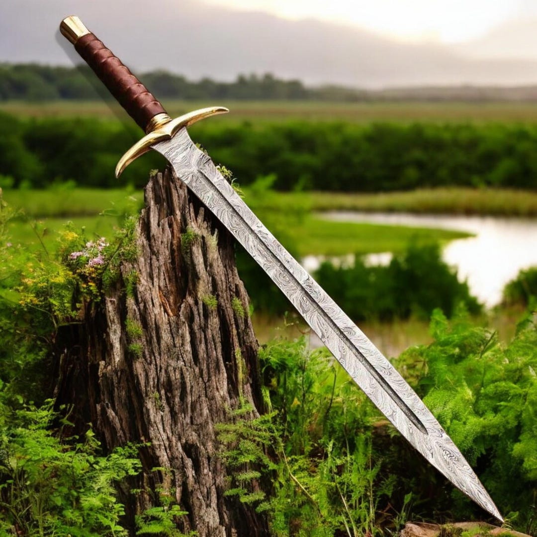 Real Damascus Steel Sword, Viking Swords, Fantasy Swords, Full Tang ...