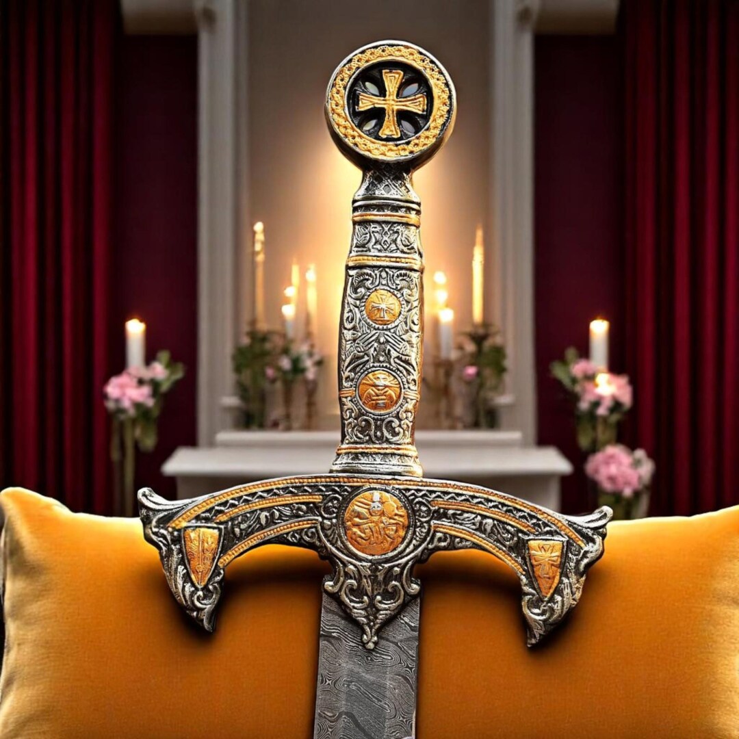 Handmade Damascus Knights Templar Sword – 12th Century Crusader ...