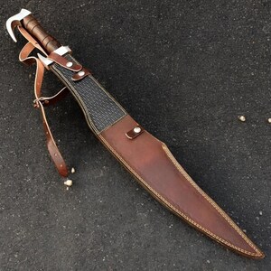 Handmade Carbon Steel Warrior Scimitar Sword | Leather Sheath, Cosplay ...