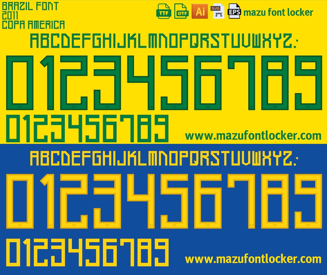 Brazil Copa America 2011 Font Vector (digital Download) - Etsy