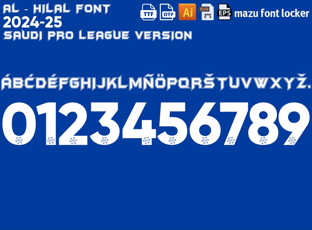 Al Hilal SPL 2024-2025 Font Vector (digital Download) - Etsy