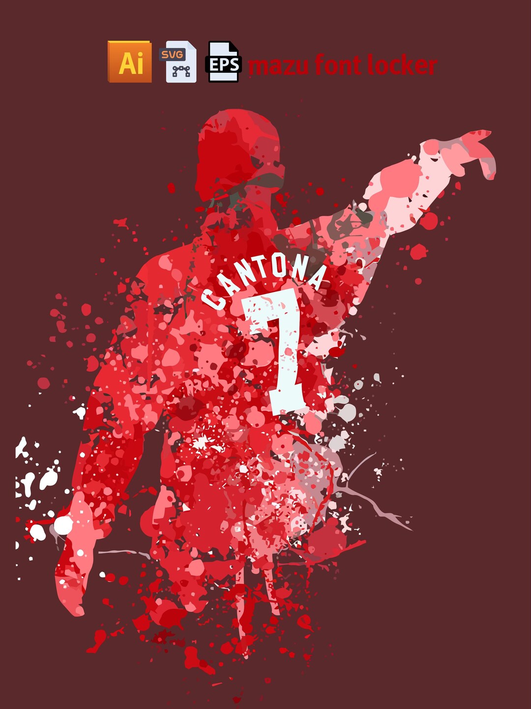 T Shirt Vector Design Eric Cantona Football Legend Digital Download AI ...