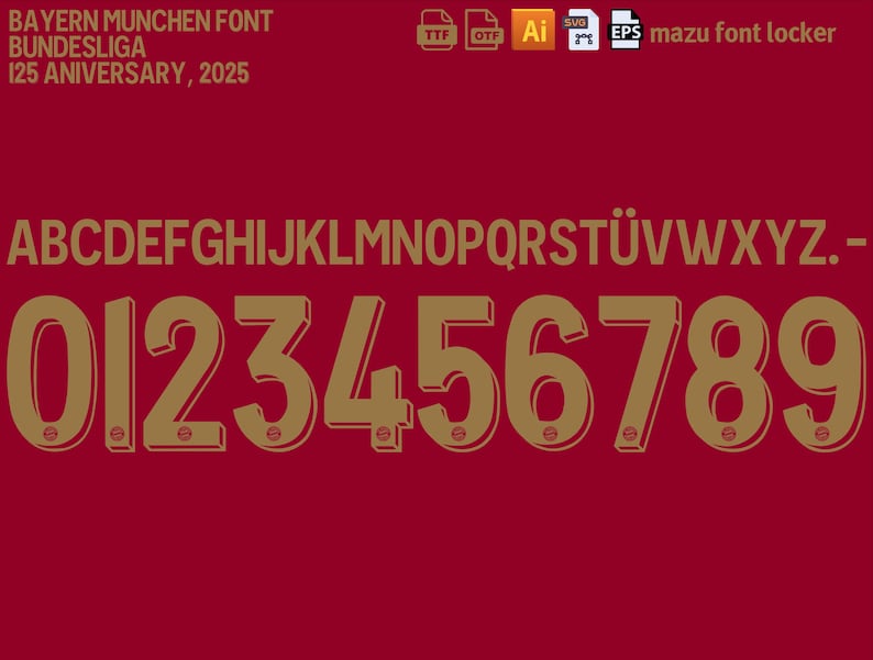 Font Vector Bayern München 2025 125 -year Anniversary Inspired Design ...