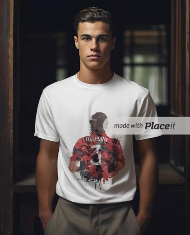T Shirt Vector Design Paolo Maldini AC Milan Football Legend Digital ...
