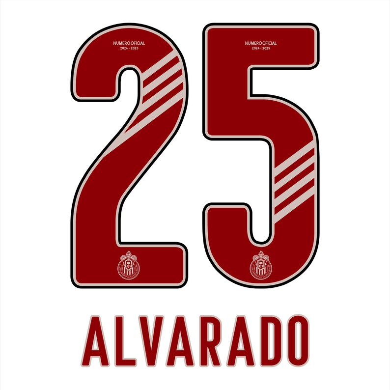 Chivas Guadalajara 2024-2025 Font Vector (digital Download) - Etsy