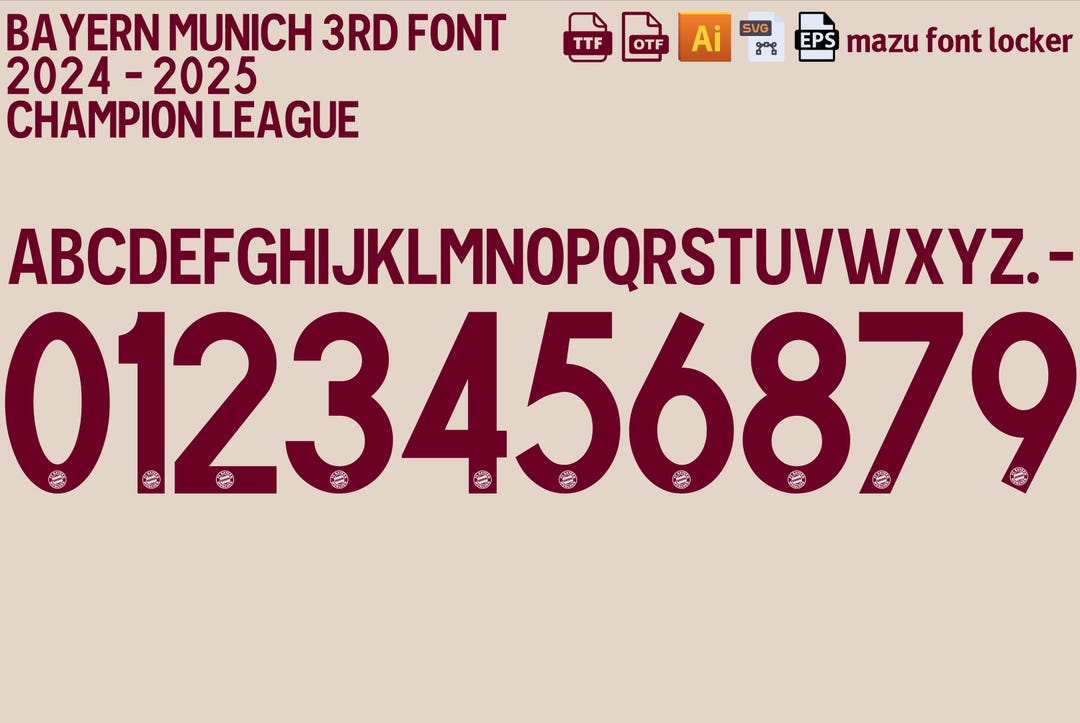 Font Vector Bayern Munich 3rd Kit 2024-2025 Inspired Design Digital ...