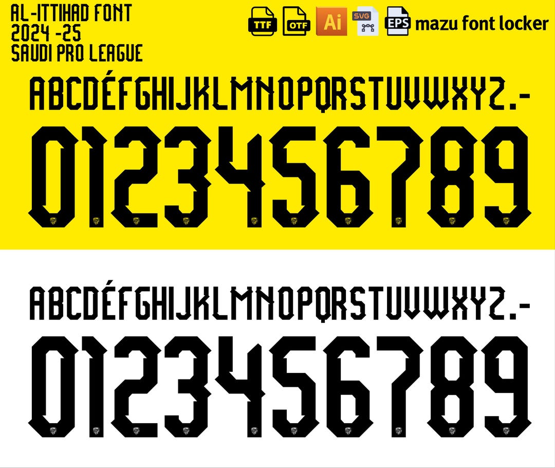 Al Ittihad Font Vector: 2024-2025 Jerseys (digital Download) - Etsy