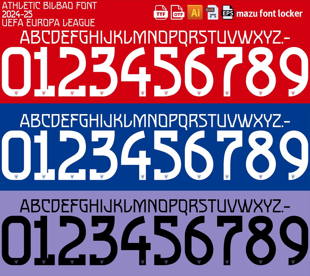 Athletic Bilbao 2024-25 Font Vector, UEFA Europa League (digital ...