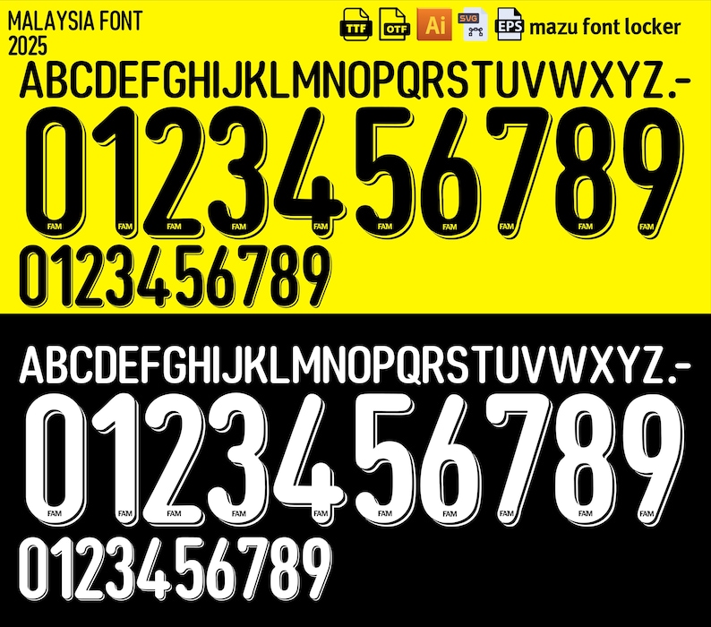 Font Vector Malaysia 2025 Inspired Design Digital Download AI, Eps, Svg ...