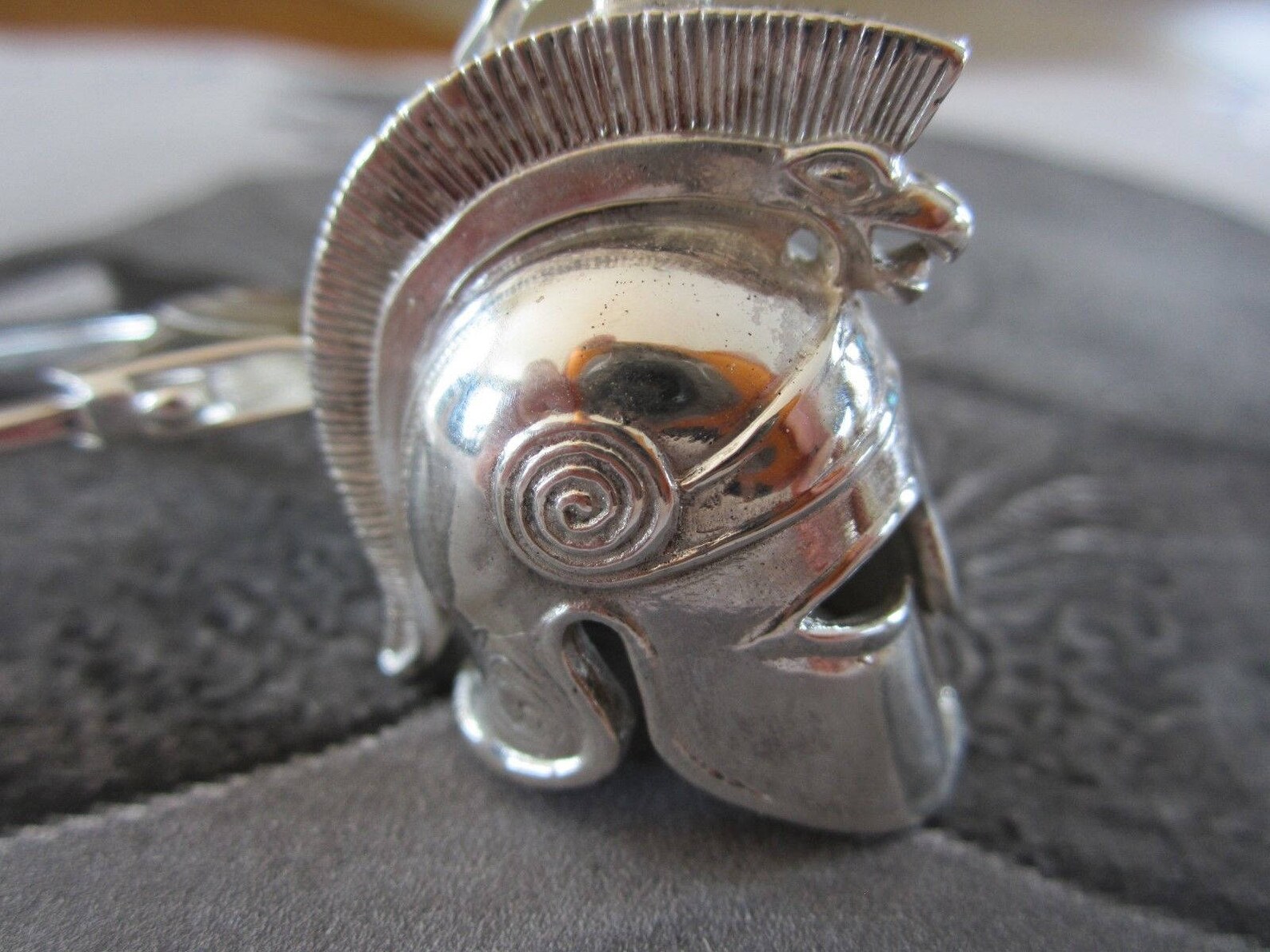 Gladiator Helmet Key Chain in Sterling Silver - Etsy