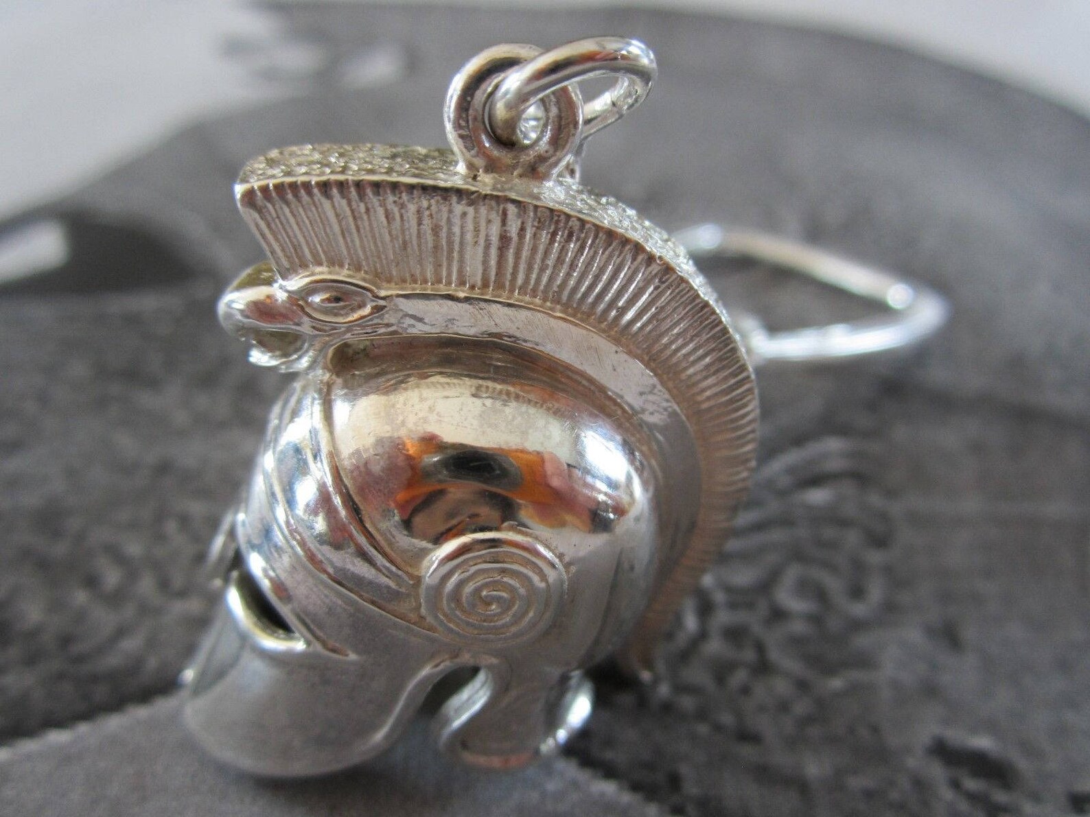 Gladiator Helmet Key Chain in Sterling Silver - Etsy