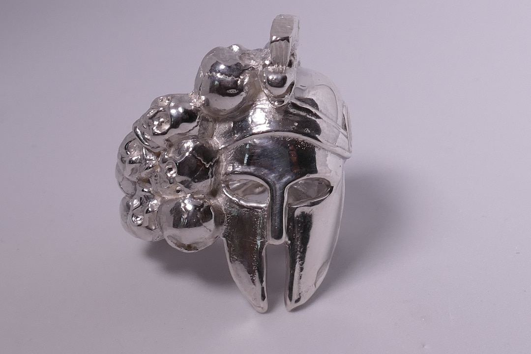 Skull Helmet Gladiator Spartan Gold Ring - Etsy