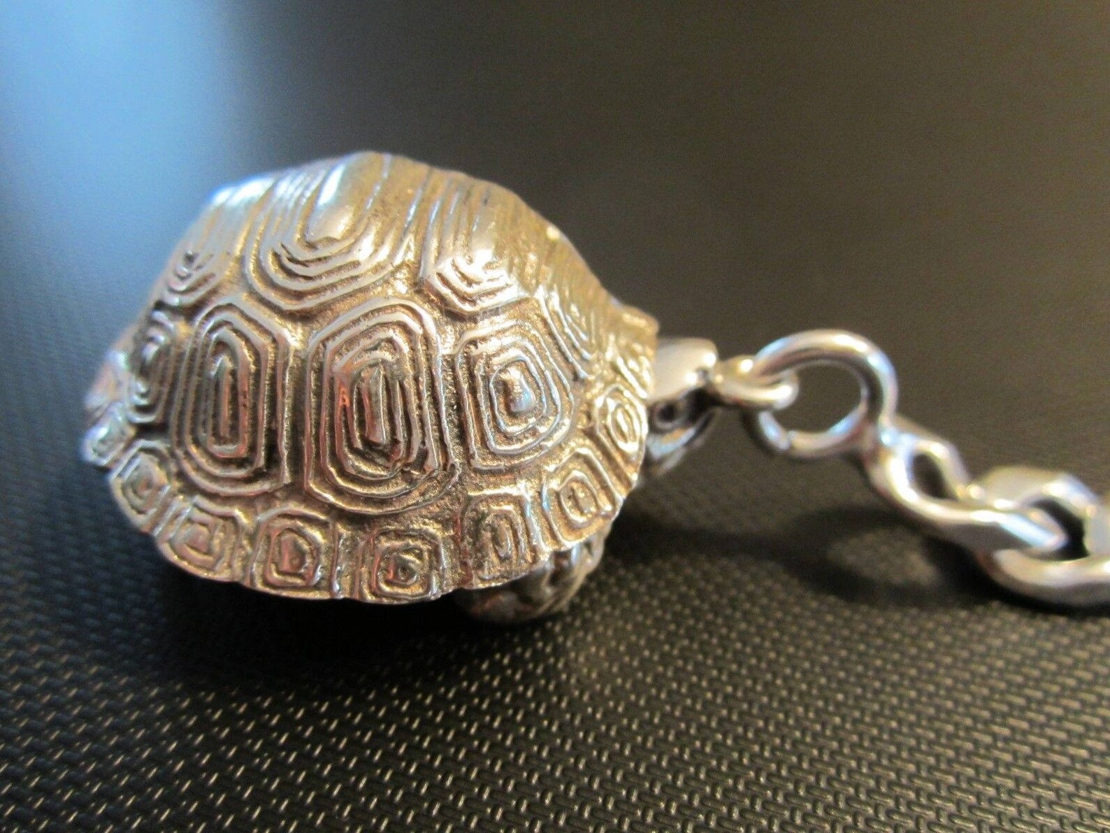 Turtle Key Chain Secret COMPARTMENT CLIP Stash Box in Sterling Silver ...