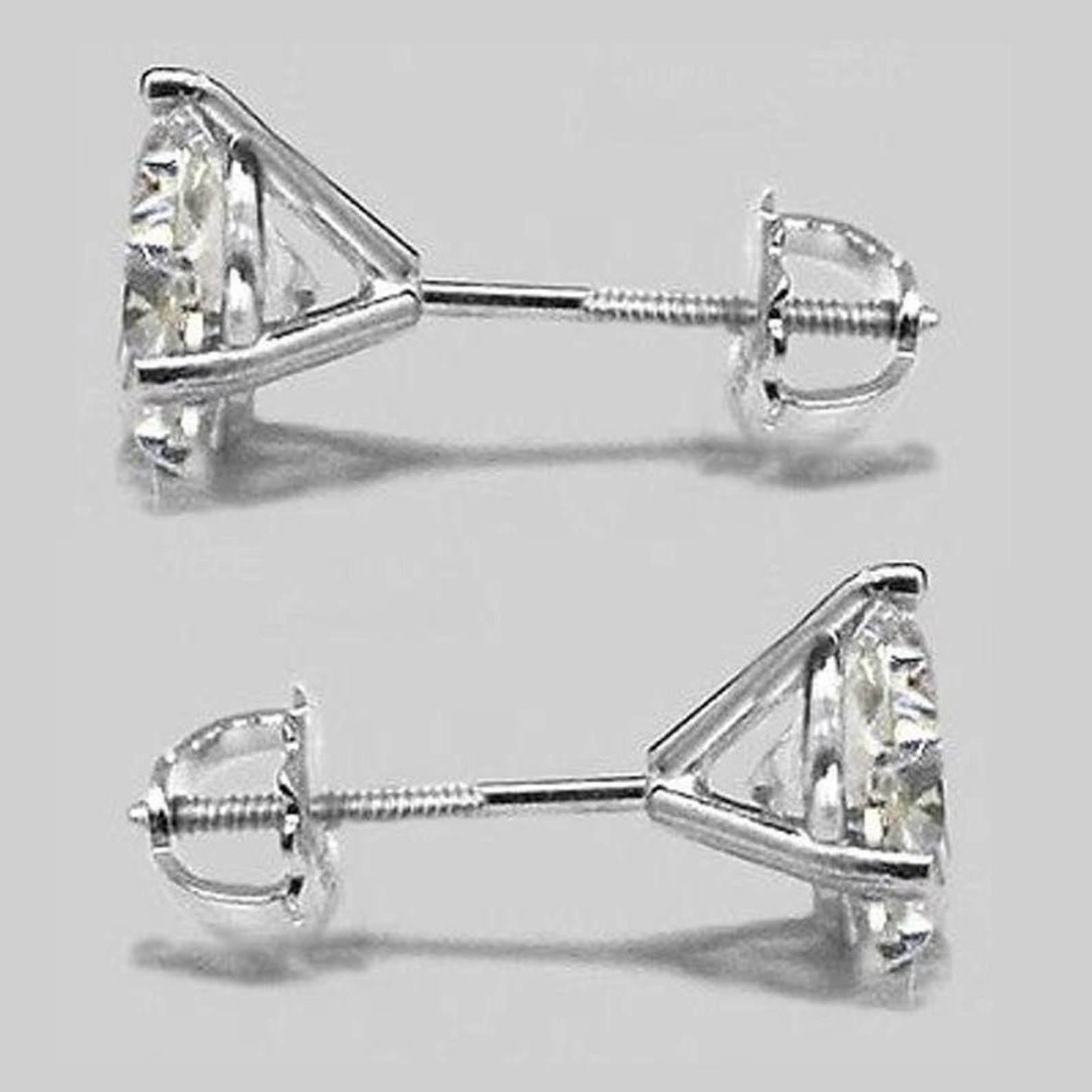 Screw Post and Backs Martini Setting 14k Gold Earrings Studs - Etsy