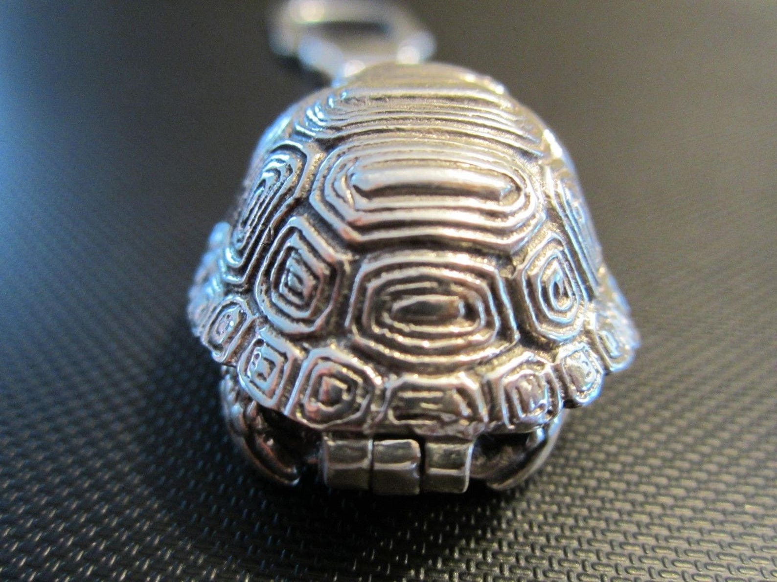 Turtle Key Chain Secret COMPARTMENT CLIP Stash Box in Sterling Silver ...