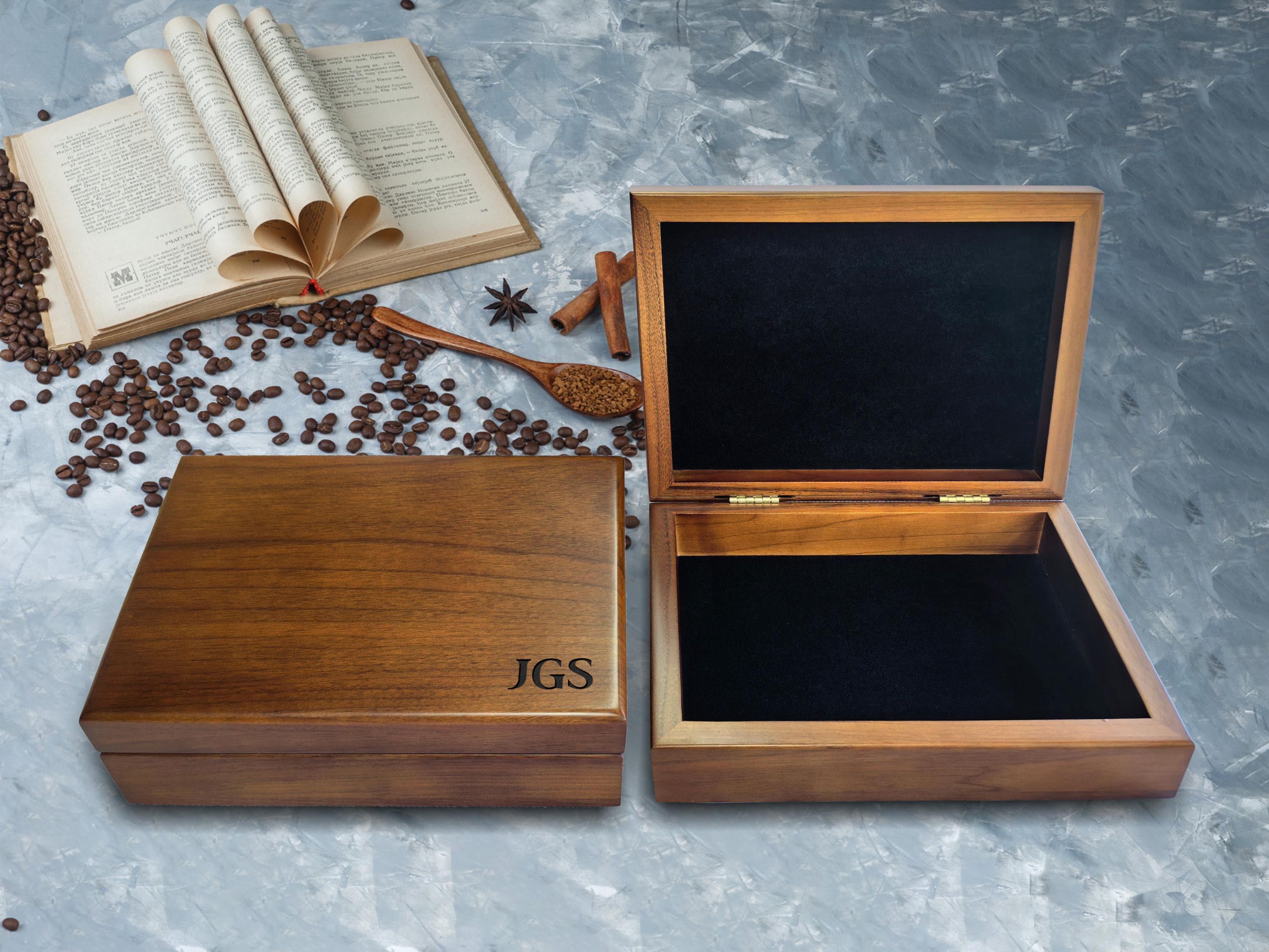 Large Memory Box - Extra Large Keepsake Box, Monogrammed Walnut Jewelry ...