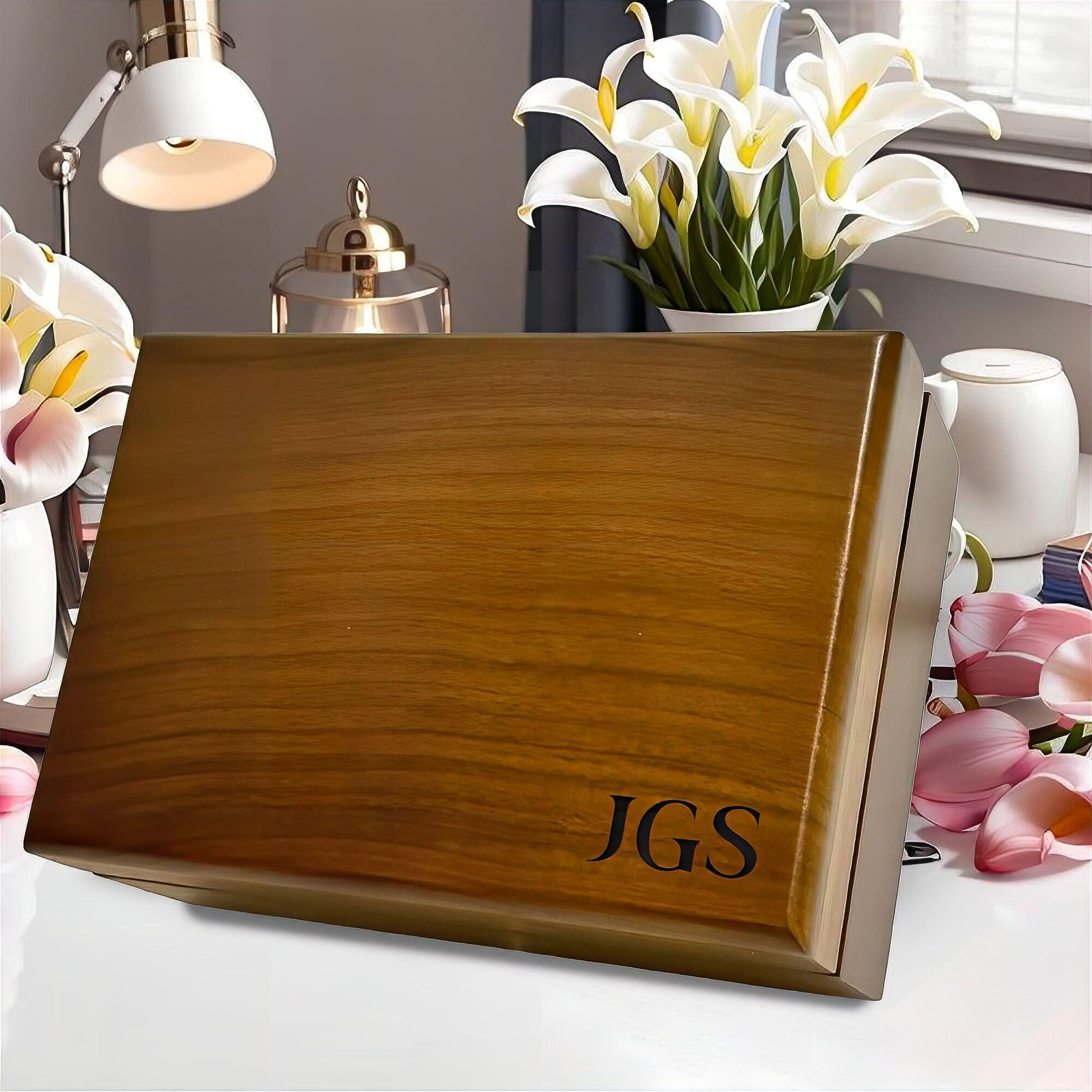 Large Memory Box - Extra Large Keepsake Box, Monogrammed Walnut Jewelry ...