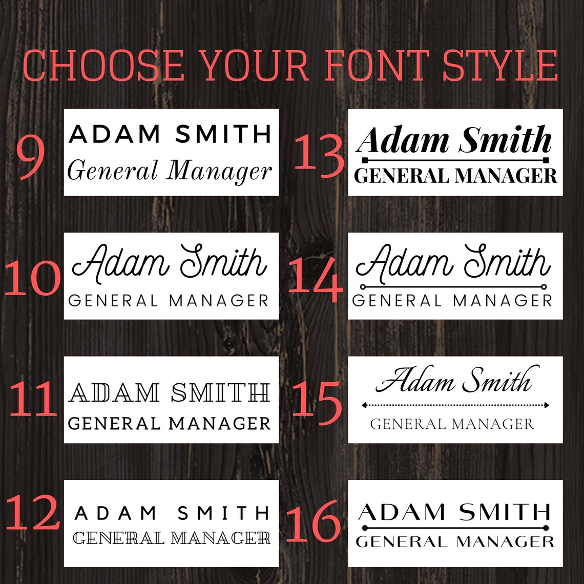 Custom Desk Name Plate | Walnut Pattern Wooden Desk Nameplate With Pen ...