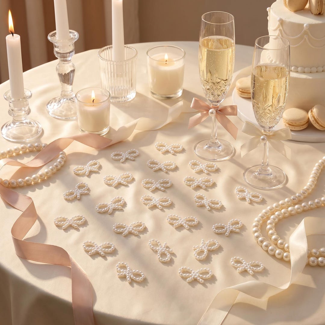 Pearl Heart Table Scatter Confetti, Faux Pearl Wedding Decor, Bridal ...