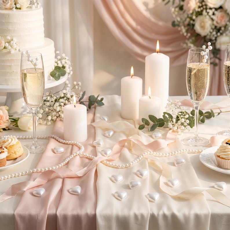Pearl Heart Table Scatter Confetti, Faux Pearl Wedding Decor, Bridal ...