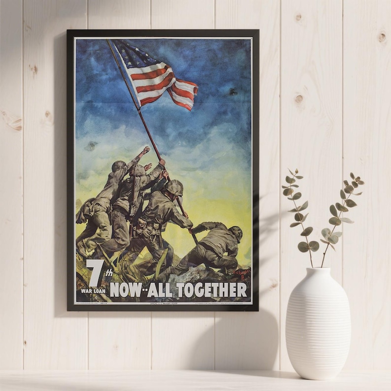 1940s “now . . . All Together” Iwo Jima WWII Historic War Vintage ...
