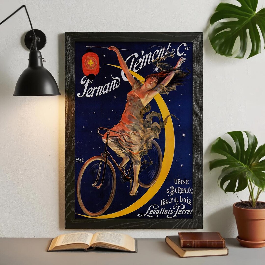 Fernand Clement 1897 Art Nouveau Vintage Bicycle Poster, HD Canvas ...