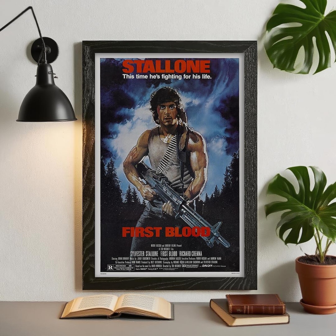 Rambo First Blood Vintage Movie Poster, HD Waterproof Canvas Print ...