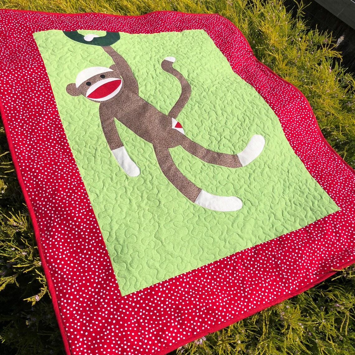 Sock Monkey Baby or Kid Quilt - Etsy