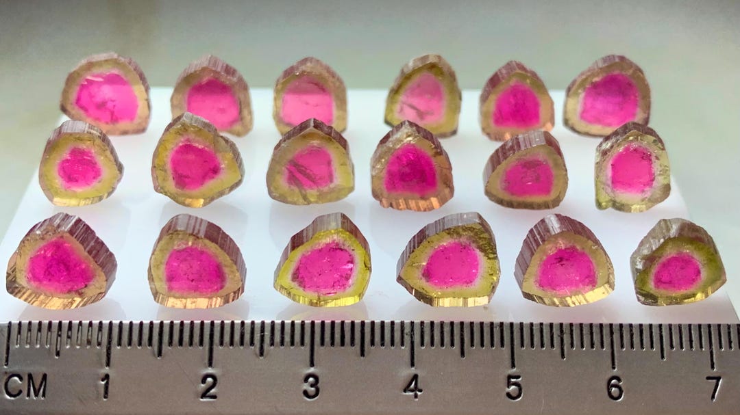 61.10 Ct Well Polished Watermelon Tourmaline Slices From Afghanistan - Etsy