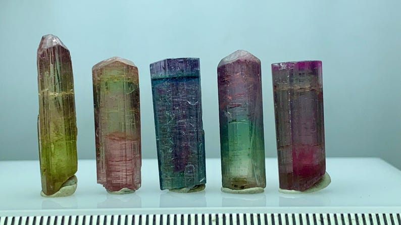 Bi-color Watermelon Tourmaline Crystals, Afghanistan, 46.60 Ct - Etsy