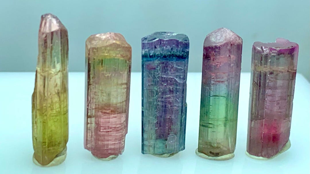 Bi-color Watermelon Tourmaline Crystals, Afghanistan, 46.60 Ct - Etsy
